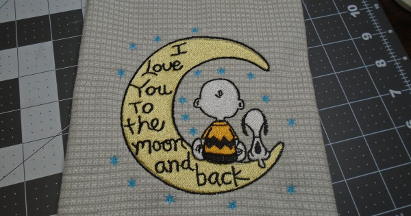 I Love You To The Moon And Back Embroidery Design