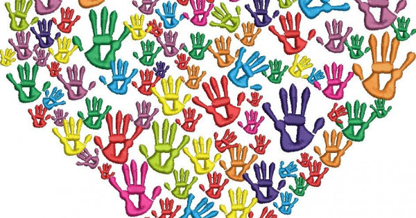 Hand Print Love Heart