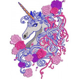 Floral Unicorn - Machine Embroidery Design