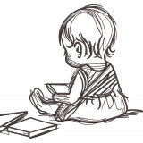 Baby Studying Embroidery Design
