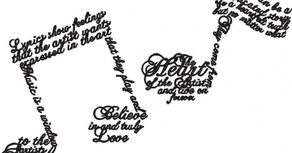 Music Symbol Quote - Machine Embroidery Design