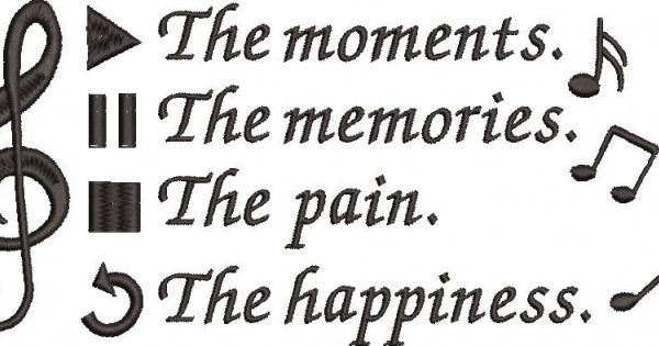 Music Quote Pattern - Machine Embroidery Design