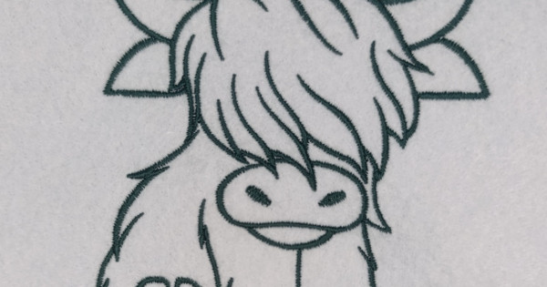 Baby Emo Cow Embroidery Design