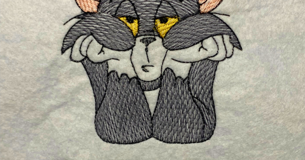 I Have No Idea Tom Cat Embroidery Design