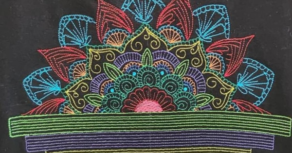Colorful Redwork - Machine Embroidery Design