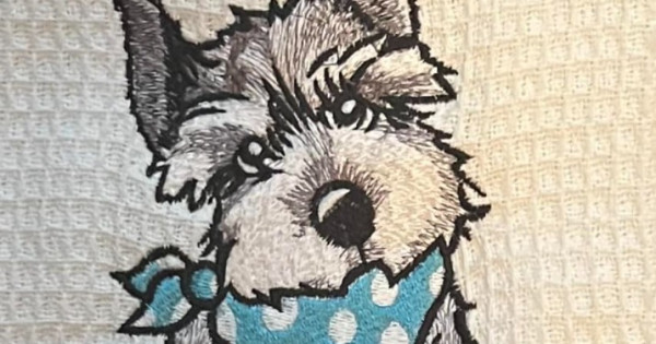 Schnauzer Pup - Machine Embroidery Design