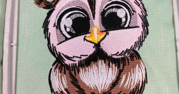 Cute Cartoony Owl Embroidery Design