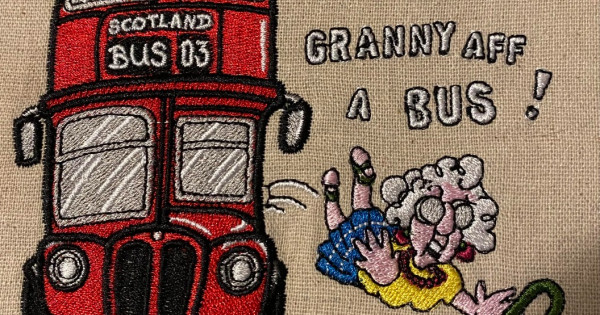 Scotland Bus Embroidery Design