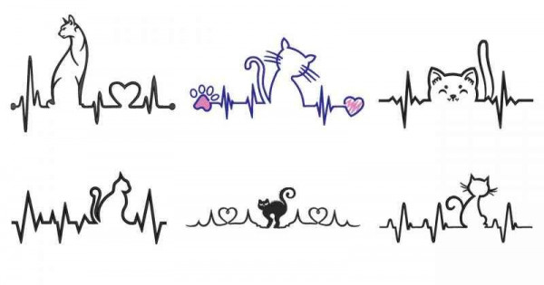 Cat Heart Beat - Machine Embroidery Designs