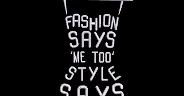 Fashion Says Dress Word Art Embroidery Design