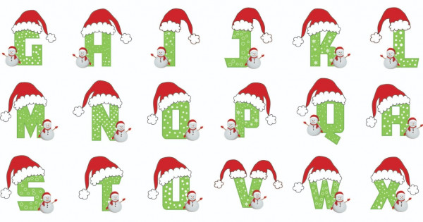 Christmas Hat Capital Letters Vector Pack