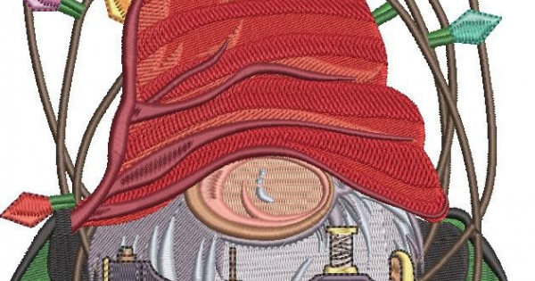 Sewing Gnome Machine Embroidery Pattern