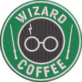 Wizard Coffee Embroidery Design