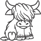Baby Emo Cow Embroidery Design