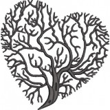 Heart Tree Silhouette Embroidery Design