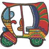 Colorful Rikshaw Art Embroidery Design