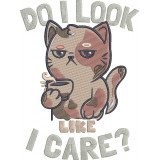 Do I Look Like I Care Cat Quote Embroidery Design
