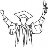 Graduation Line Art Embroidery Design