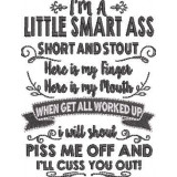 I m a Little Smart Ass Quote Embroidery Design