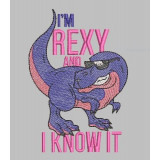 I'm Rexy And I Know It Dragon Quote Embroidery Design
