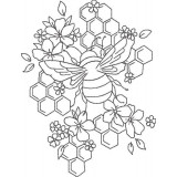 Honey Bee Comb Embroidery Design