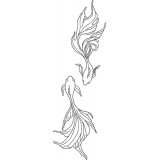 Two Fishes Line Art Embroidery Design