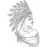 Native American Girl Embroidery Design
