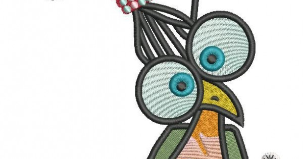 Crazy Bird Embroidery Design