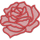 Red Rose FSL Embroidery Design