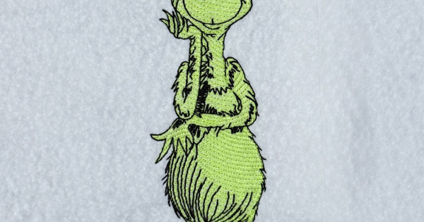 Evil Planning Christmas Thief Embroidery Design - Instant Download