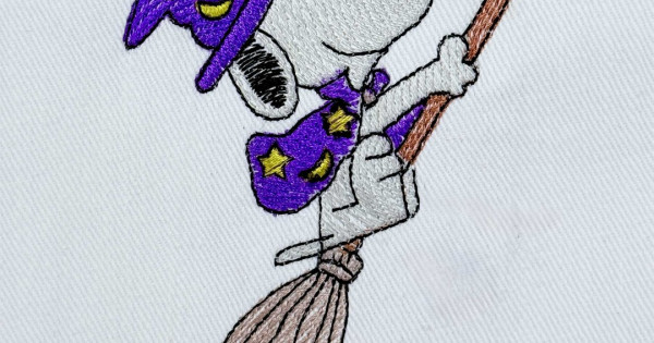 Flying Wizard Dog Embroidery Design - Instant Download