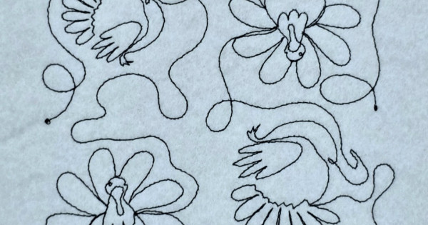 Turkish Hen Quilting Pattern Embroidery Design - Instant Download