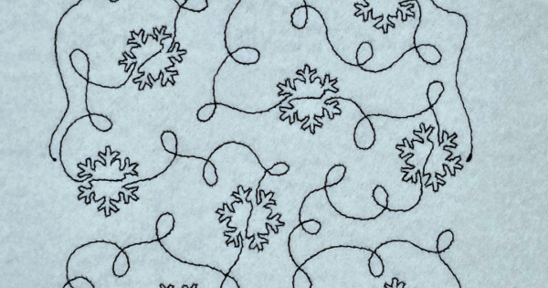 Snowflake Swirl Quilting Pattern Embroidery Design - Instant Download