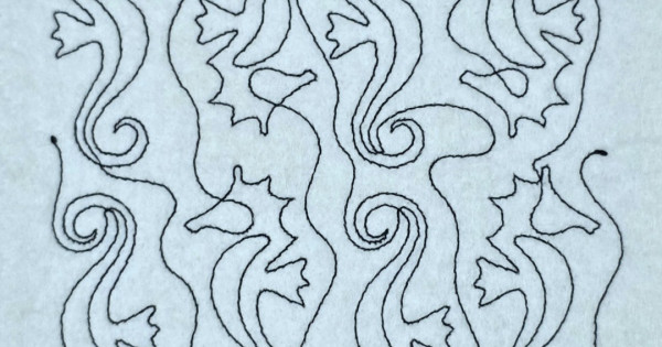Sea Horse Quilting Embroidery Design - Instant Download