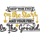 Keep Your Eyes On The Stars Embroidery Design