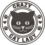 Crazy cat lady Embroidery Design