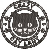 Crazy cat lady Embroidery Design