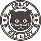 Crazy cat lady Embroidery Design