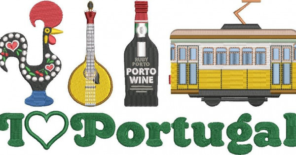 I Love Portugal Embroidery Design