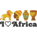 I Love Africa Embroidery Design