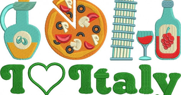 I Love Italy Embroidery Design