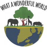 What A Wonderful World Embroidery Design