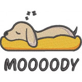 Moody Dog Embroidery Design