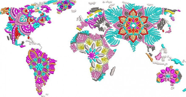 Floral World Map