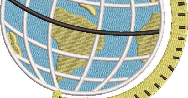 World Globe Embroidery Design
