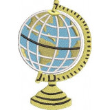 World Globe Embroidery Design