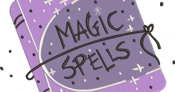 Magic Spells Book Embroidery Design