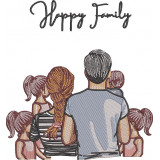Happy Family Embroidery Design