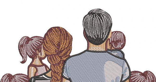 Happy Family Embroidery Design
