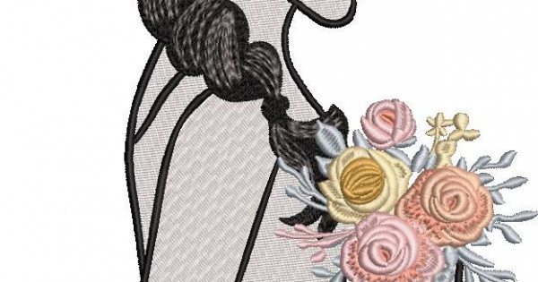 Flower Bride Embroidery Design